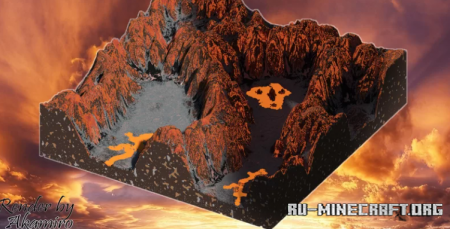 Скачать 2000x2000 - Custom Map - Magmatic Canyon для Minecraft